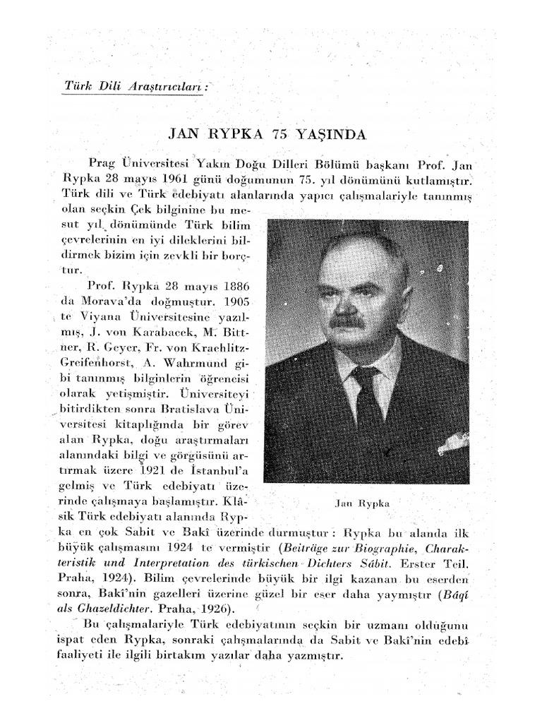 Jan Rypka 75 Yaşında | PDF