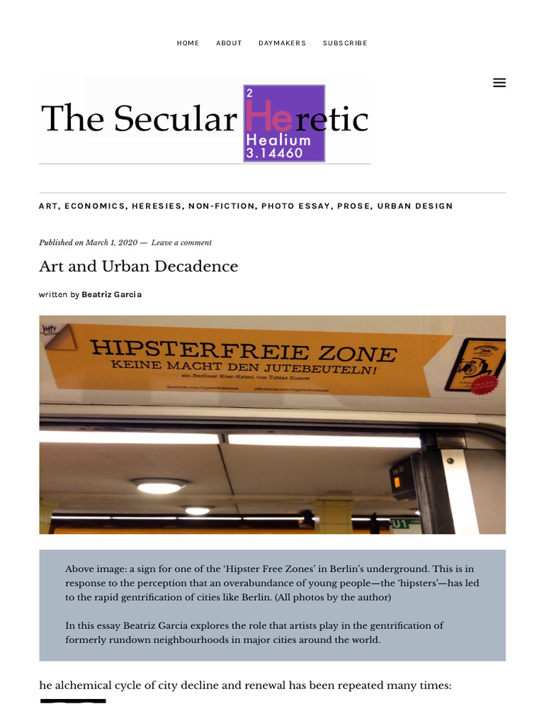 Art's Role in Urban Gentrification | PDF | Urban Renewal