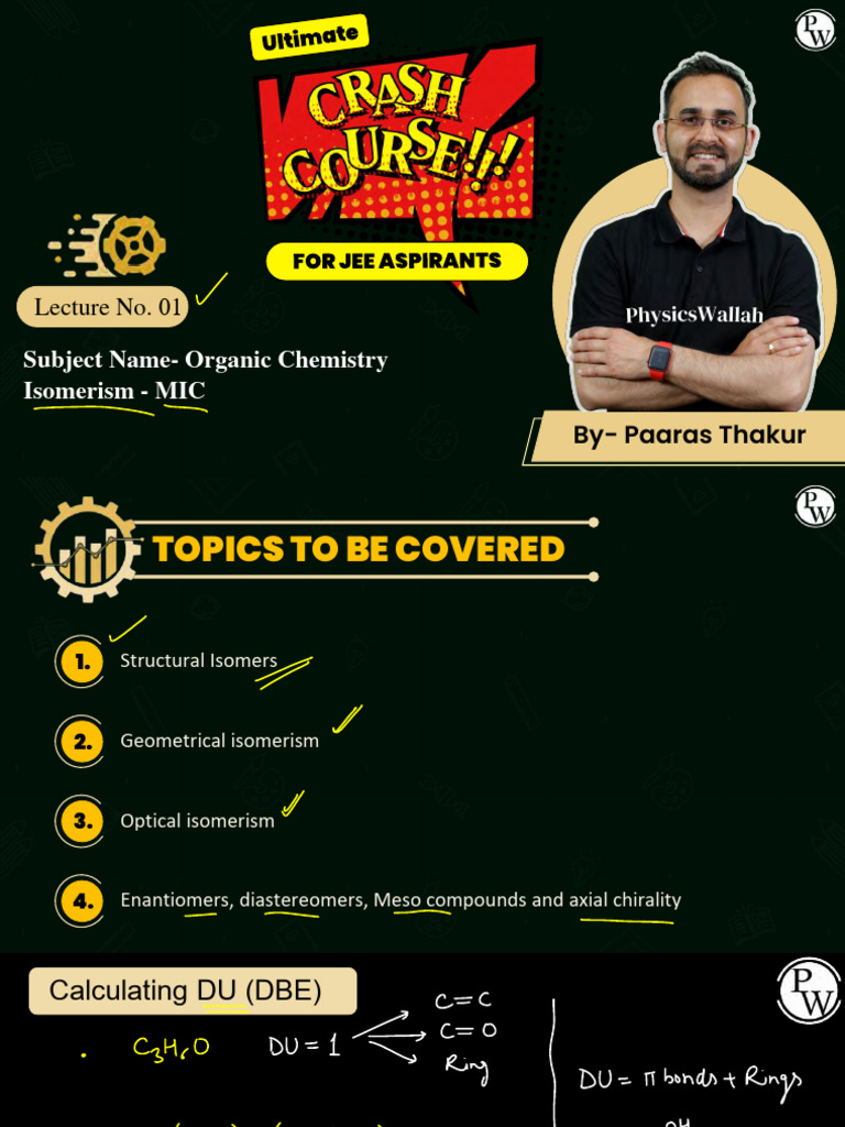 Isomerism 01 - Class Notes - (JEE Ultimate CC 2023) | PDF | Chirality ...