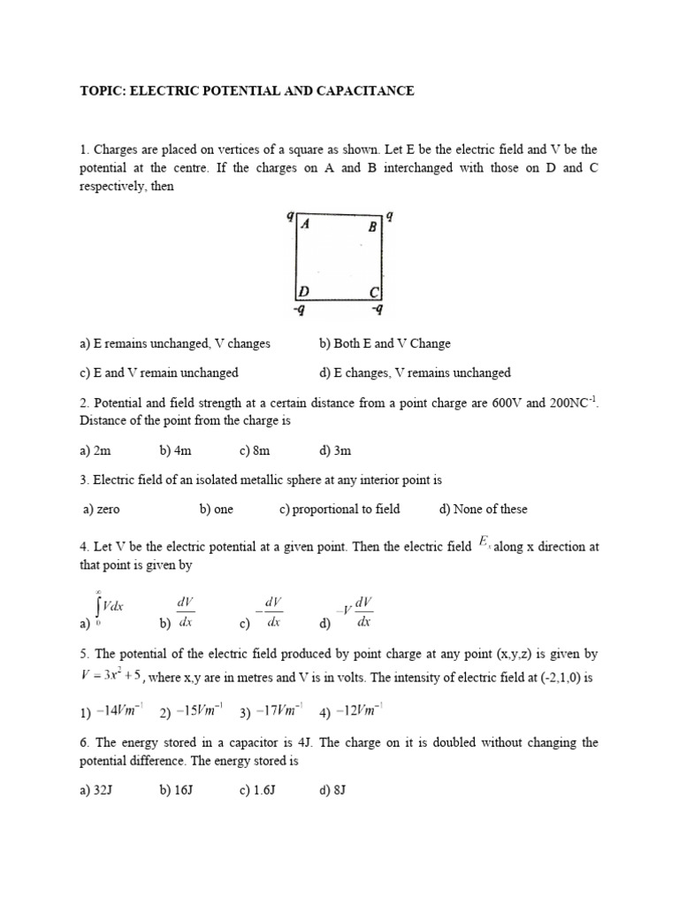 Electrostatics Eamcet | PDF | Capacitor | Capacitance