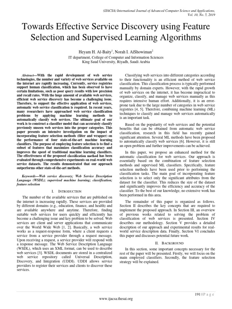 Paper 25-Toward Effective Service Discovery | PDF | Machine Learning | Support Vector Machine