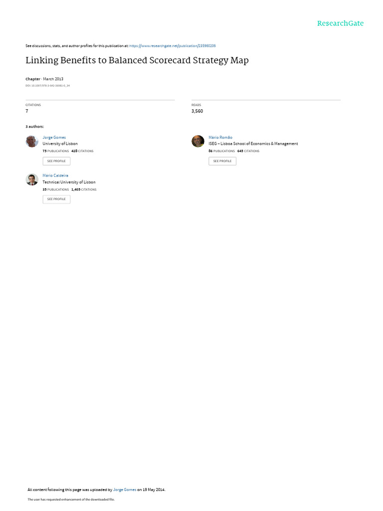 Linking Benefits To Balanced Scorecard Strategy Map | PDF | Strategic ...