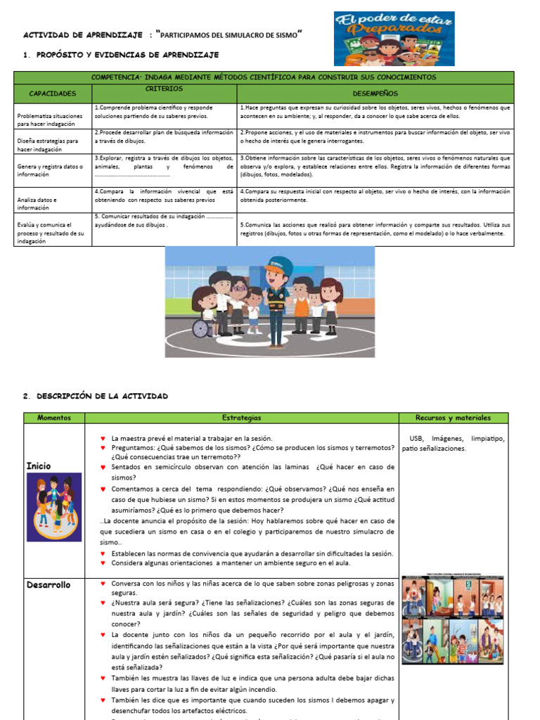 Sesion Simulacro | PDF | Salón de clases | Aprendizaje