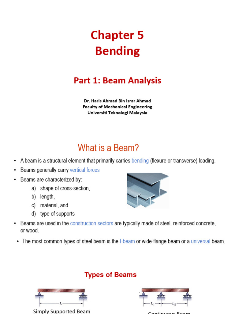 Chapter 5 - Part 1-Beam Analysis-2024 | PDF | Beam (Structure) | Bending