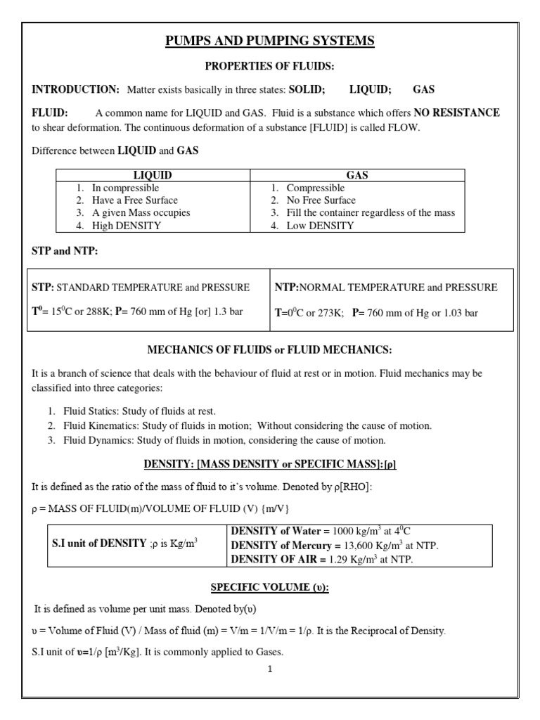 Pump and Pumping System | PDF | Liquids | Viscosity