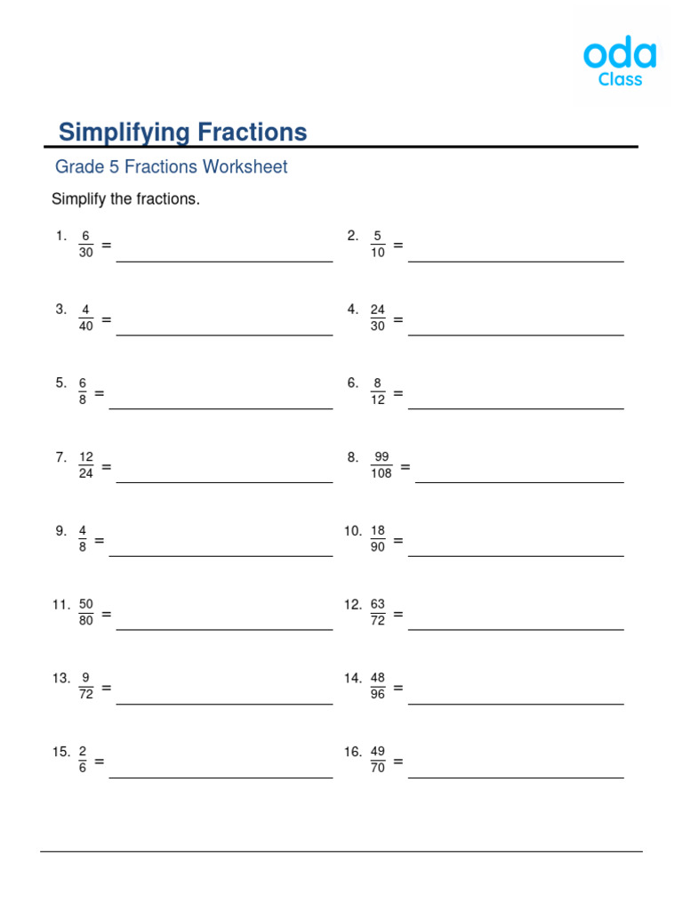 Fraction Worksheet | PDF