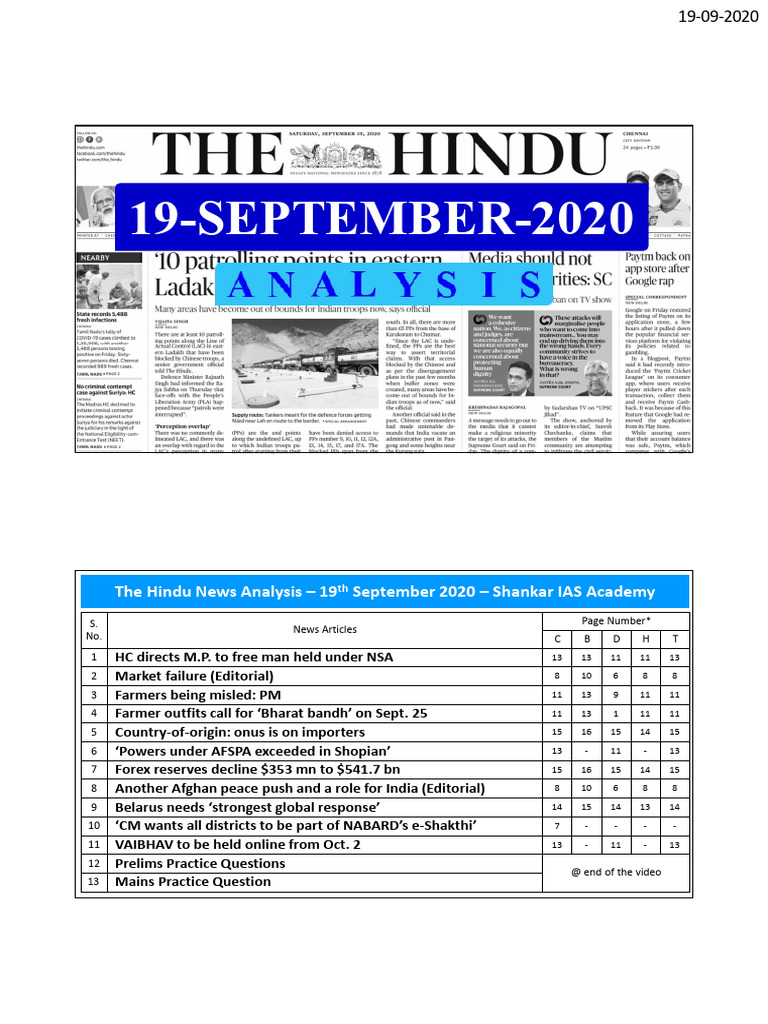 19-09-2020 - The Hindu Handwritten Notes | PDF | Special Drawing Rights ...