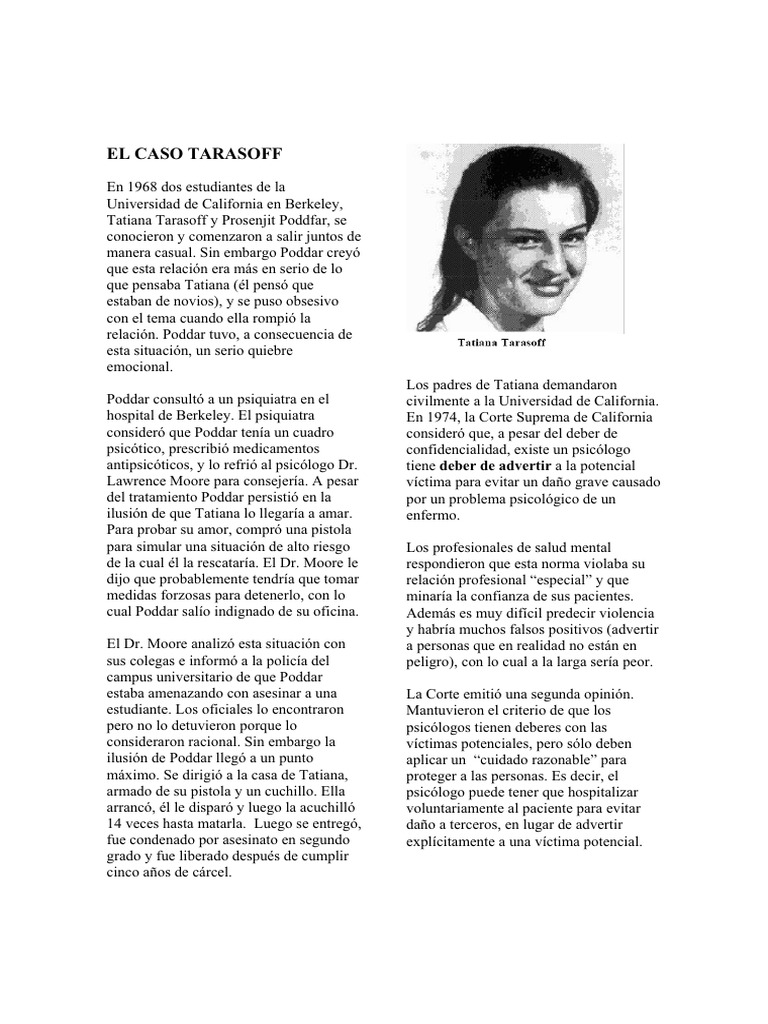 CASO TARASOFF | PDF