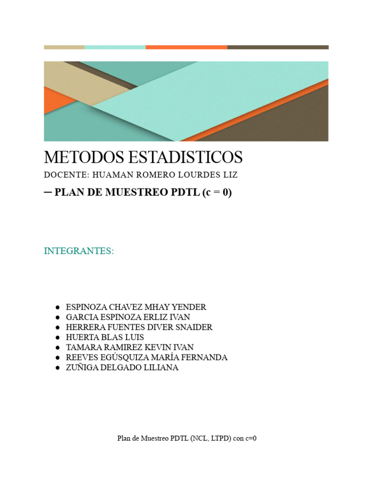2 Plan de Muestreo PDTL | Descargar gratis PDF | Muestreo (Estadísticas ...