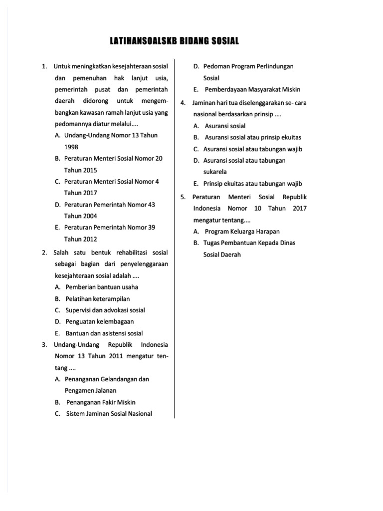 PDF Latihan Soal TKB Sosial - Compress | PDF
