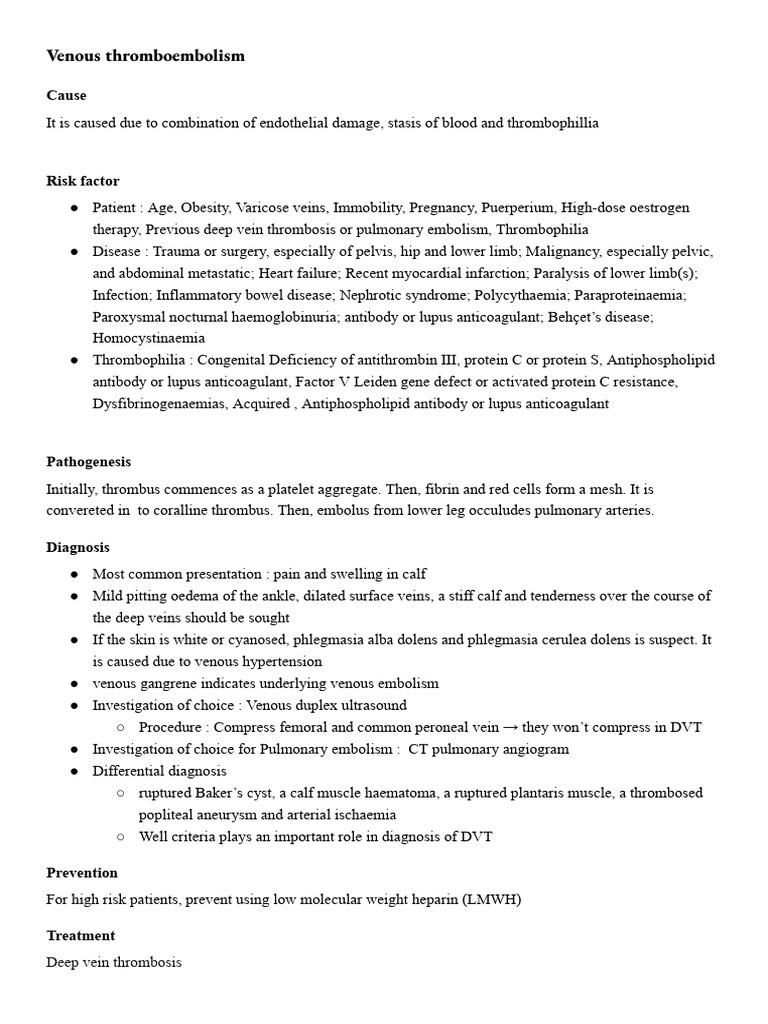 Venous Thromboembolism Pdf Pdf Thrombosis Vein
