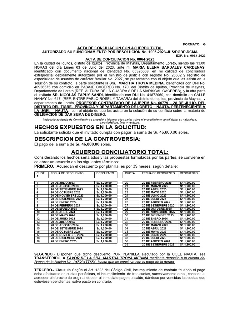 Formato G Exp. 064-2023 Amilcar Masc | PDF