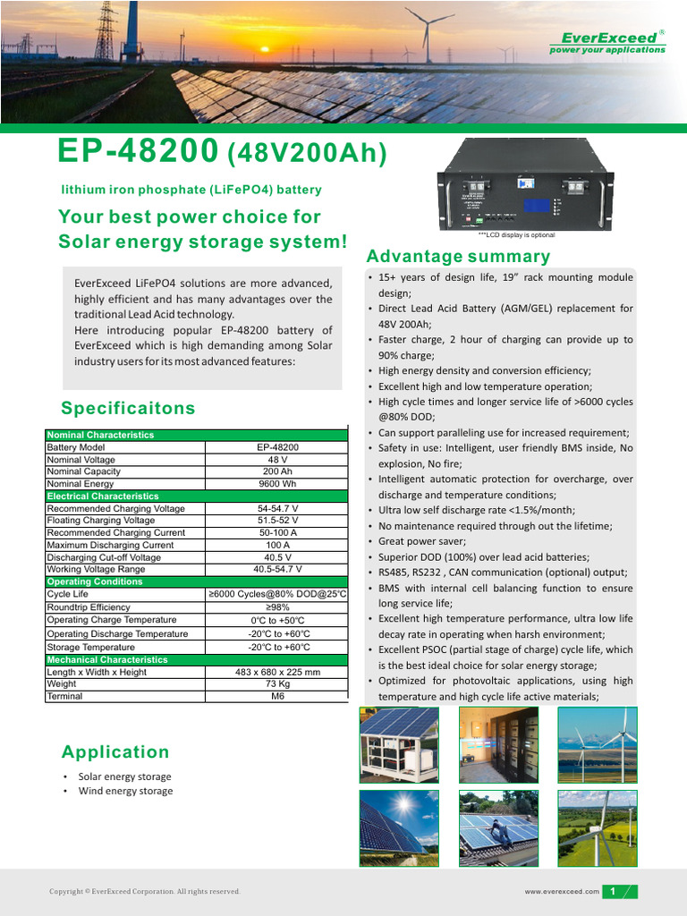 Datasheet-EP-48200 | PDF | Sustainable Technologies | Battery (Electricity)