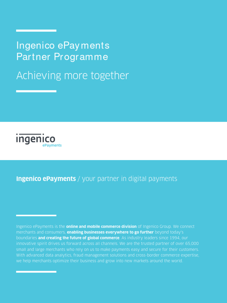 Ingenico Epayments Partner Brochure en | PDF | Payments | Banks
