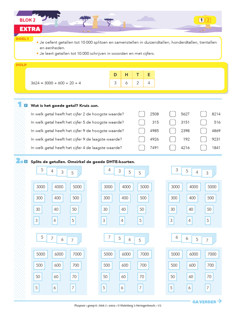 Pluspunt 4 - Groep 6 - Blok 2 - Extra Oefenstof | PDF