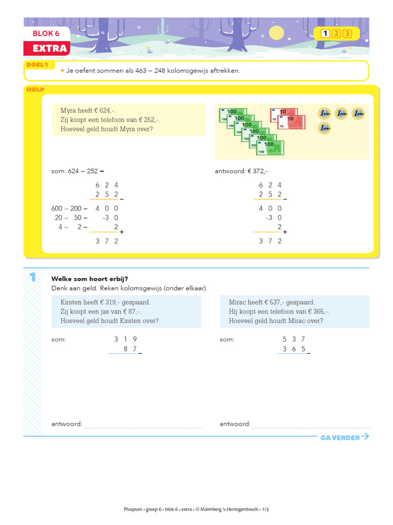 Pluspunt 4 - Groep 6 - Blok 6 - Extra Oefenstof | PDF