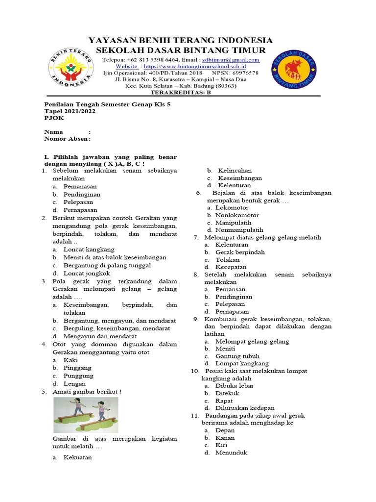 PAS Kelas 1 | PDF