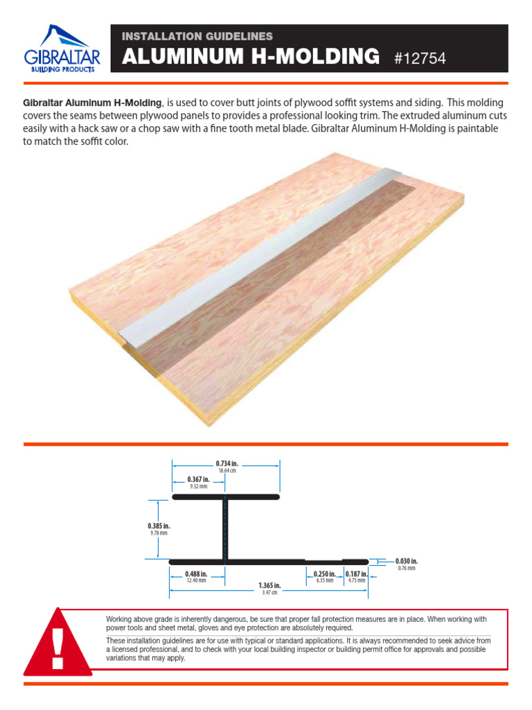 Aluminum H-Molding: Installation Guidelines | PDF