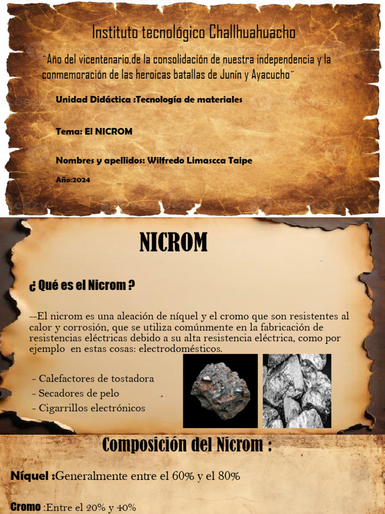 Nicrom Wil Tecnomateriales | PDF | Tecnología