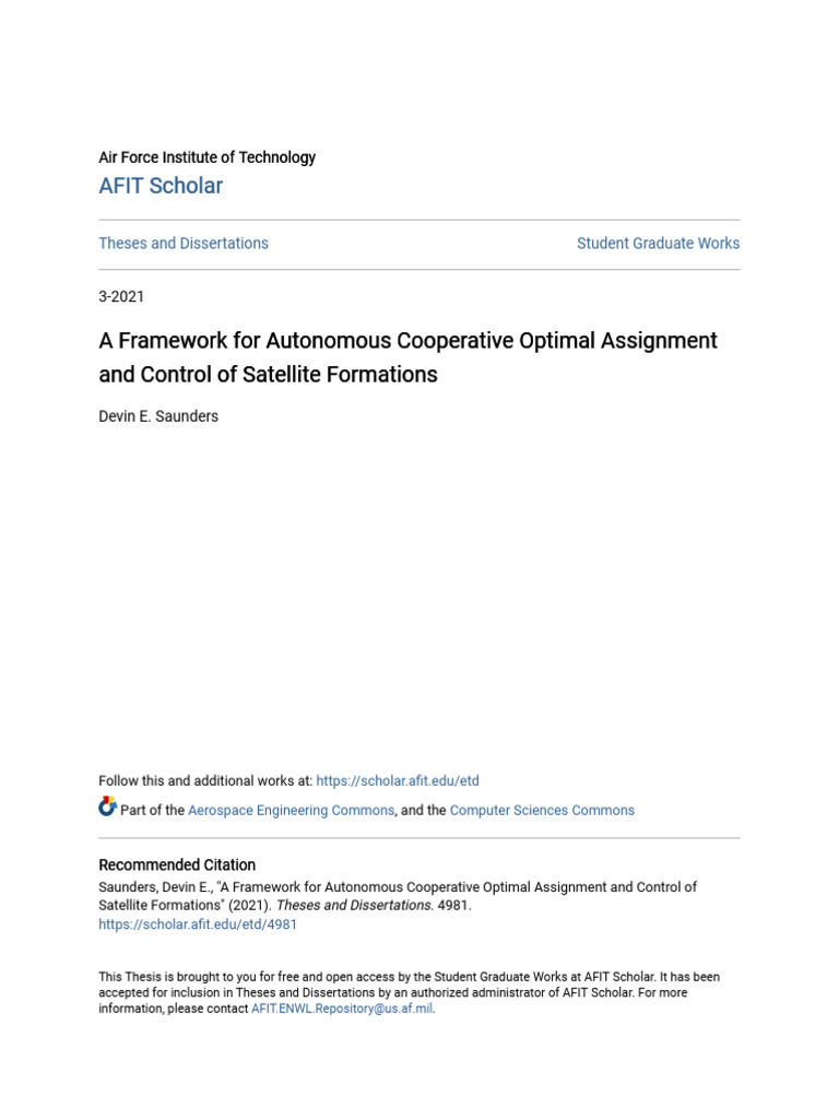 A Framework For Autonomous Cooperative Optimal Assignment and Con | PDF ...