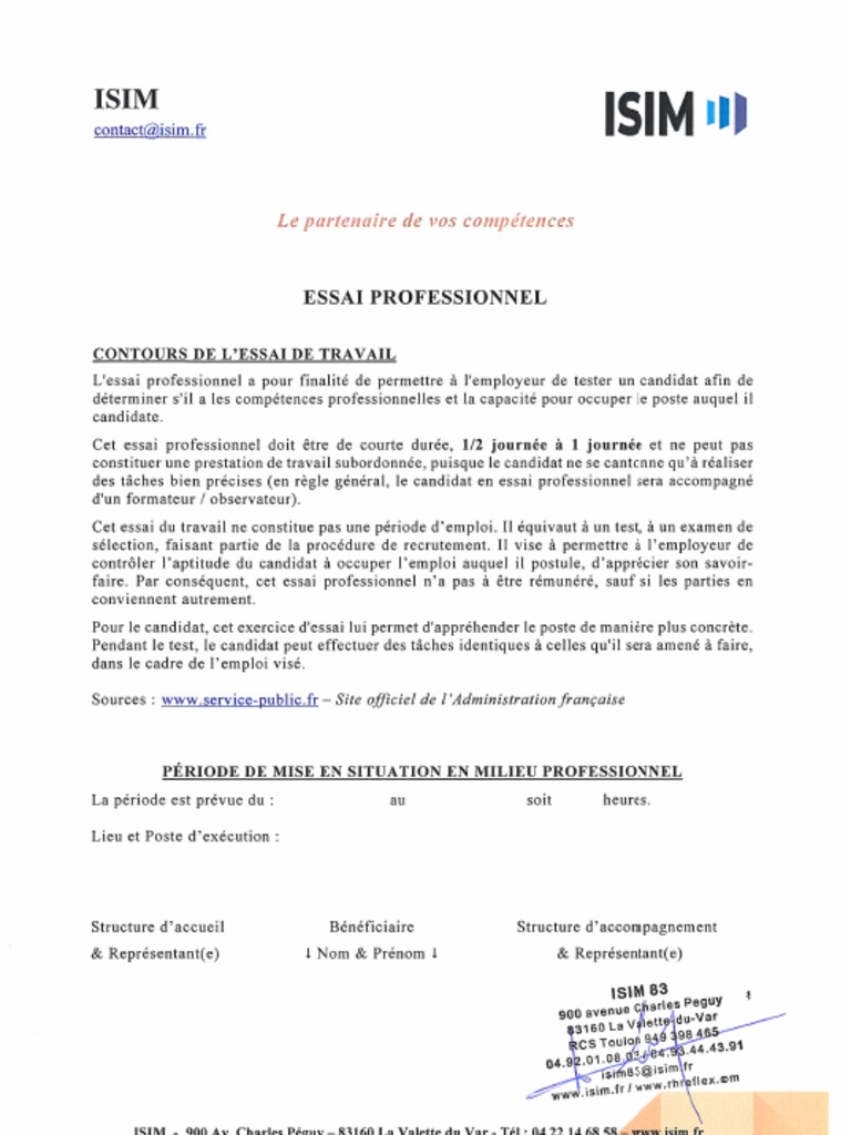 Essai Professionnel - CFA T | PDF