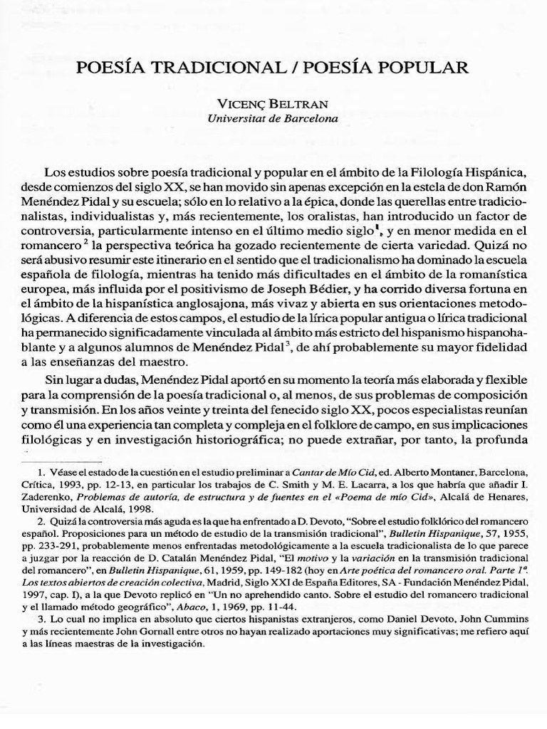 Poesia Tradicional Poesia Popular | PDF | Poesía | España