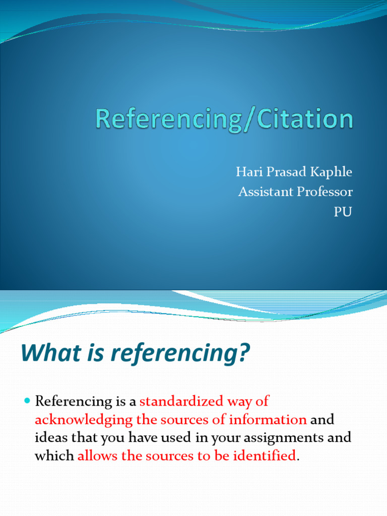 Understanding Referencing and Citing | PDF | Citation | Plagiarism