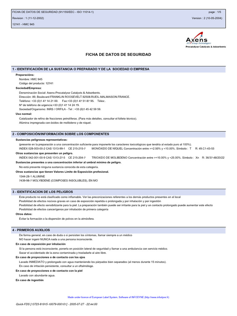 MSDS HMC945 | PDF