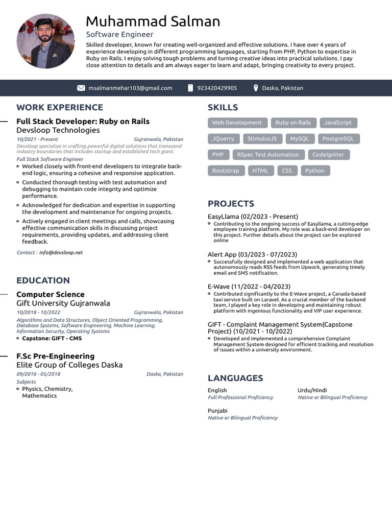 Resume - 4-2 | PDF | Computing | Software Engineering