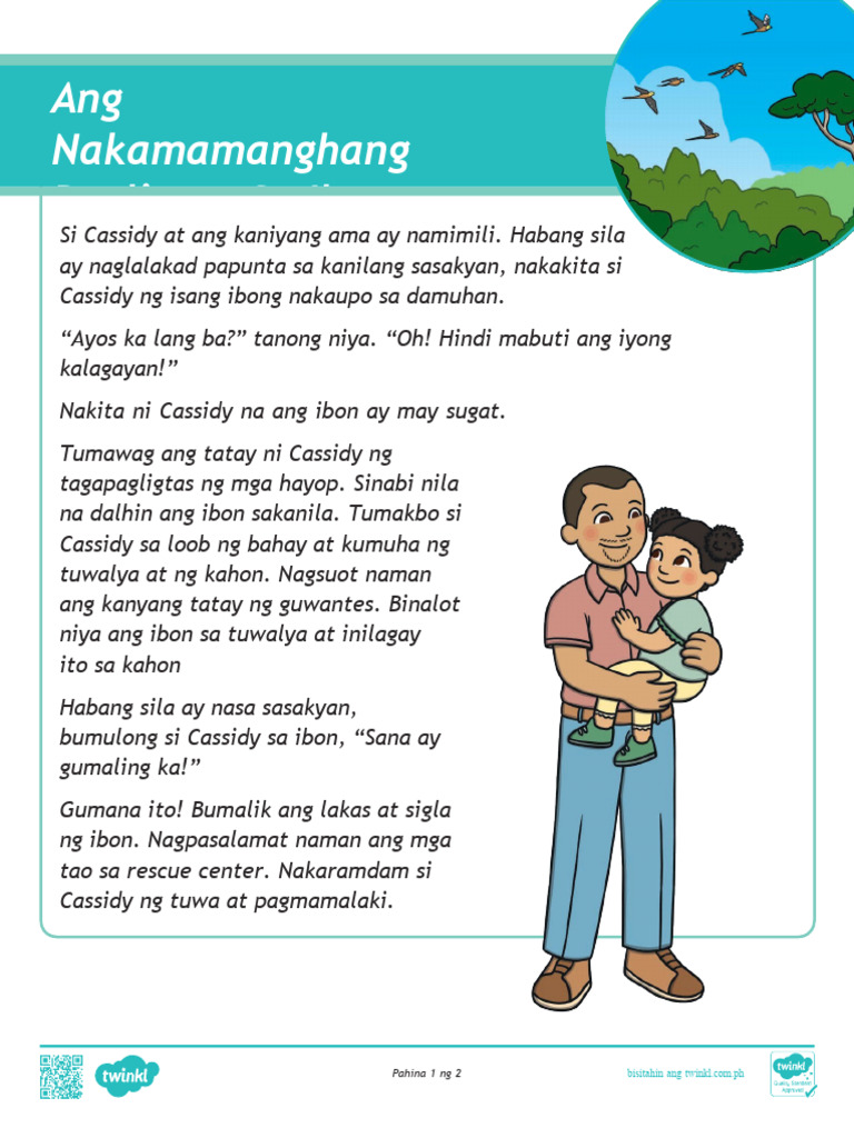 Pagbasa at Pag-unawa - Ang Nakamamanghang Pagligtas Sa Ibon | PDF Pagbasa at Pag-unawa - Ang Nakamamanghang Pagligtas Sa Ibon | PDF