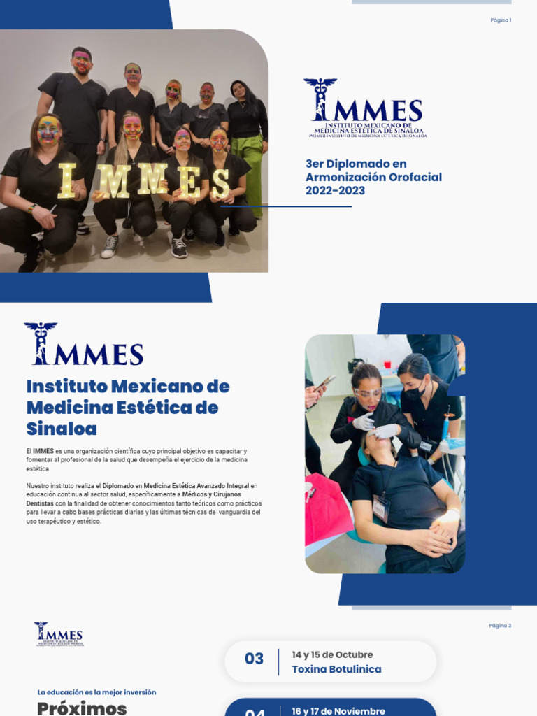 3er Diplomado en Armonizacion Orofacial 2022 2023 IMMES | PDF | Especialidades Medicas ...