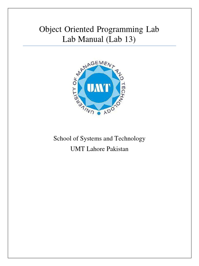 Object Oriented Programming Lab 13 Pdf Namespace C 5607