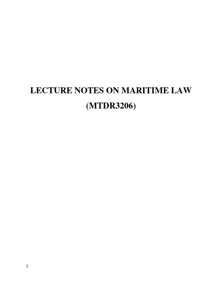 Maritime Law Notes | Download Free PDF | Admiralty Law | Jurisdiction