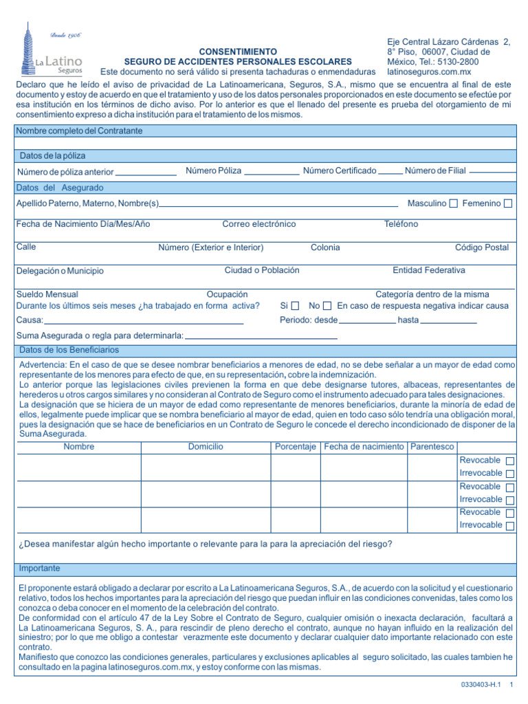 Designación de Beneficiarios | PDF | Póliza de seguros | Seguro