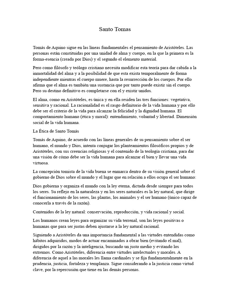 Santo Tomas | PDF | Tomás de Aquino | Verdad