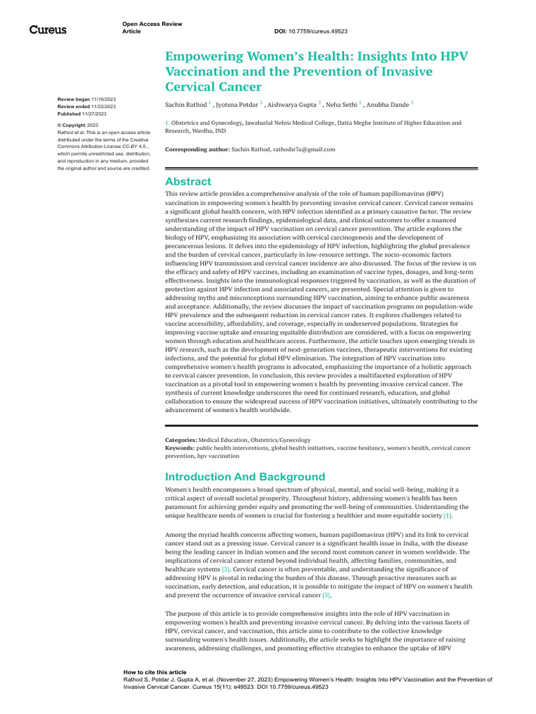 Women's Reproductive Health | PDF | Cervical Cancer | Women's Health