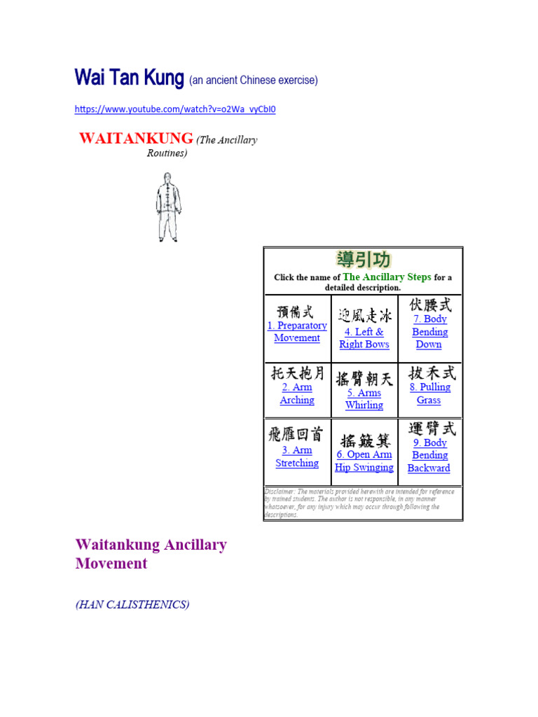 Wai Tan Kung: Ancient Chinese Exercises | PDF | Hand | Foot