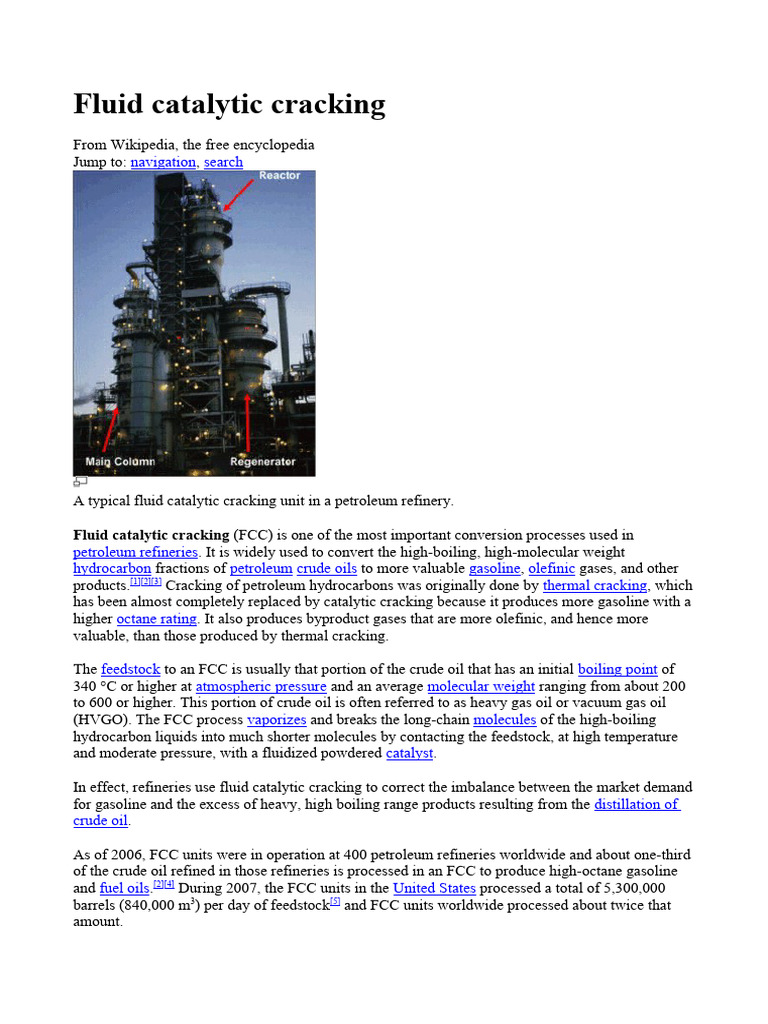 Fluid catalytic cracking | PDF | Materials | Chemical Process Engineering