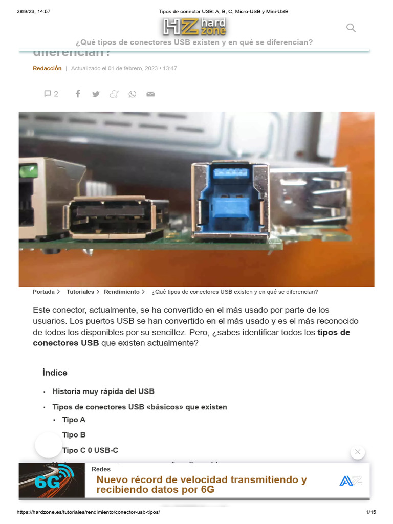 Tipos de Conector USB - A, B, C, Micro-USB y Mini-USB | PDF | USB ...