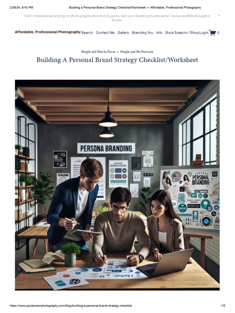 Building A Personal Brand Strategy Checklist - Worksheet - Affordable ...