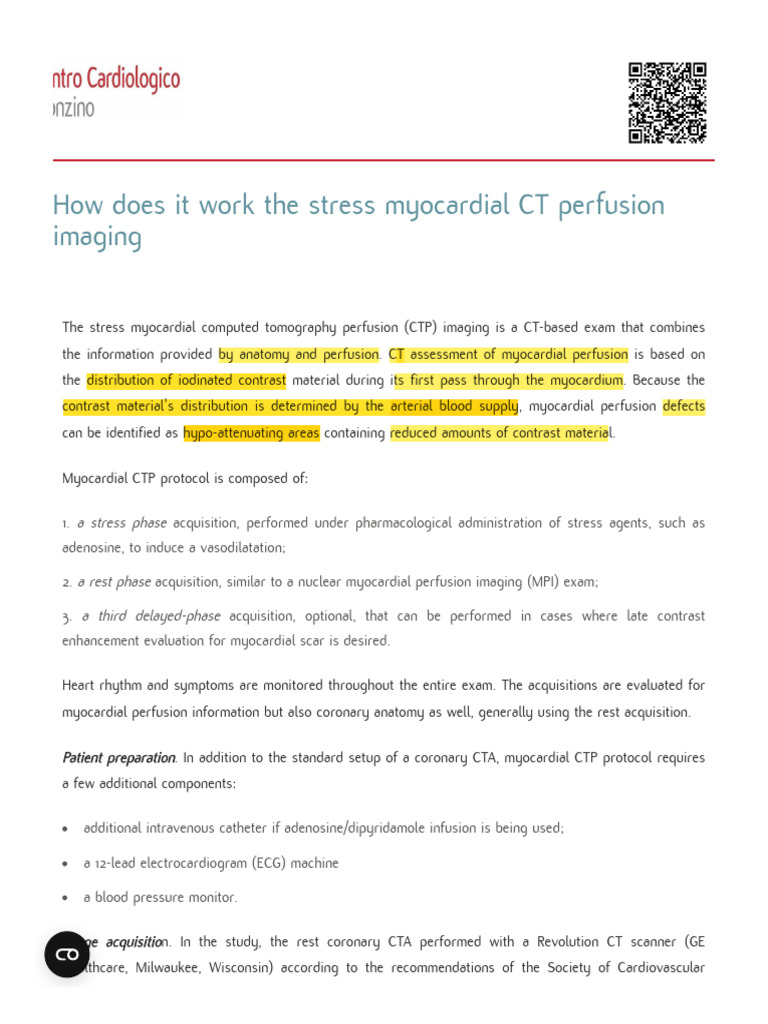 How does it work the stress myocardial CT perfusion imaging - Cardiologico Monzino | Download ...