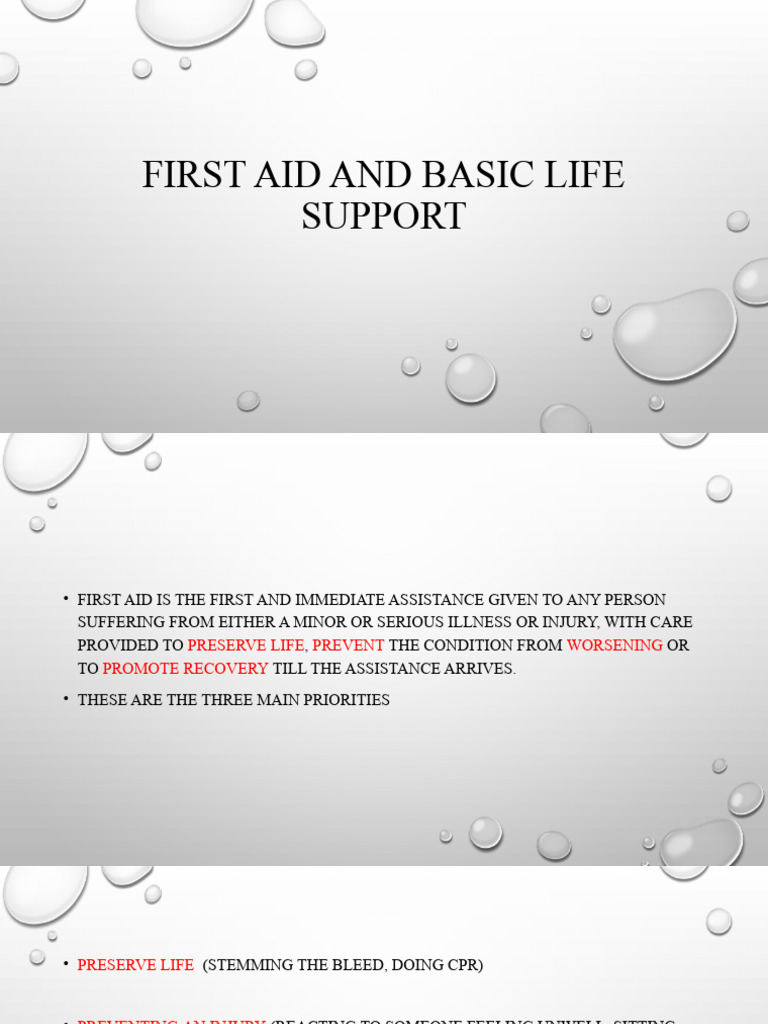 First Aid and Basic Life Support | PDF | First Aid | Cardiopulmonary ...