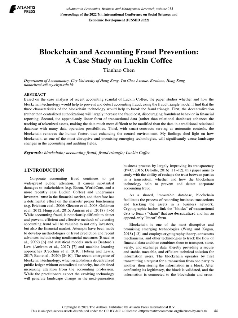 Blockchain and Accounting Fraud Prevention: A Case Study On Luckin ...