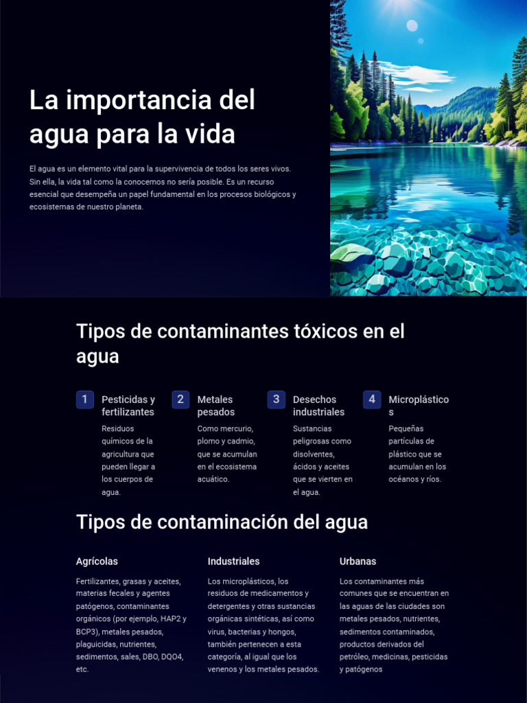 La Importancia Del Agua para La Vida | PDF | Agua | Contaminación