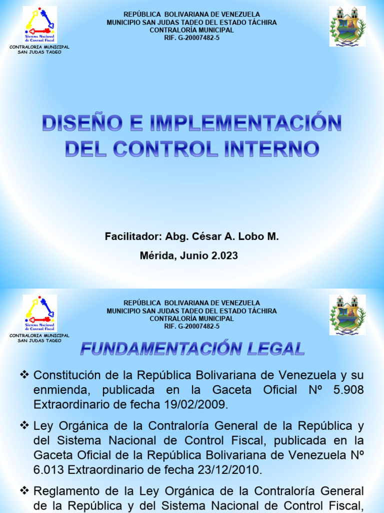 01 PRESENTACION DISEÑO E IMPLEMENTACION DEL CONTROL INTERNO 2.023 | Descargar gratis PDF ...