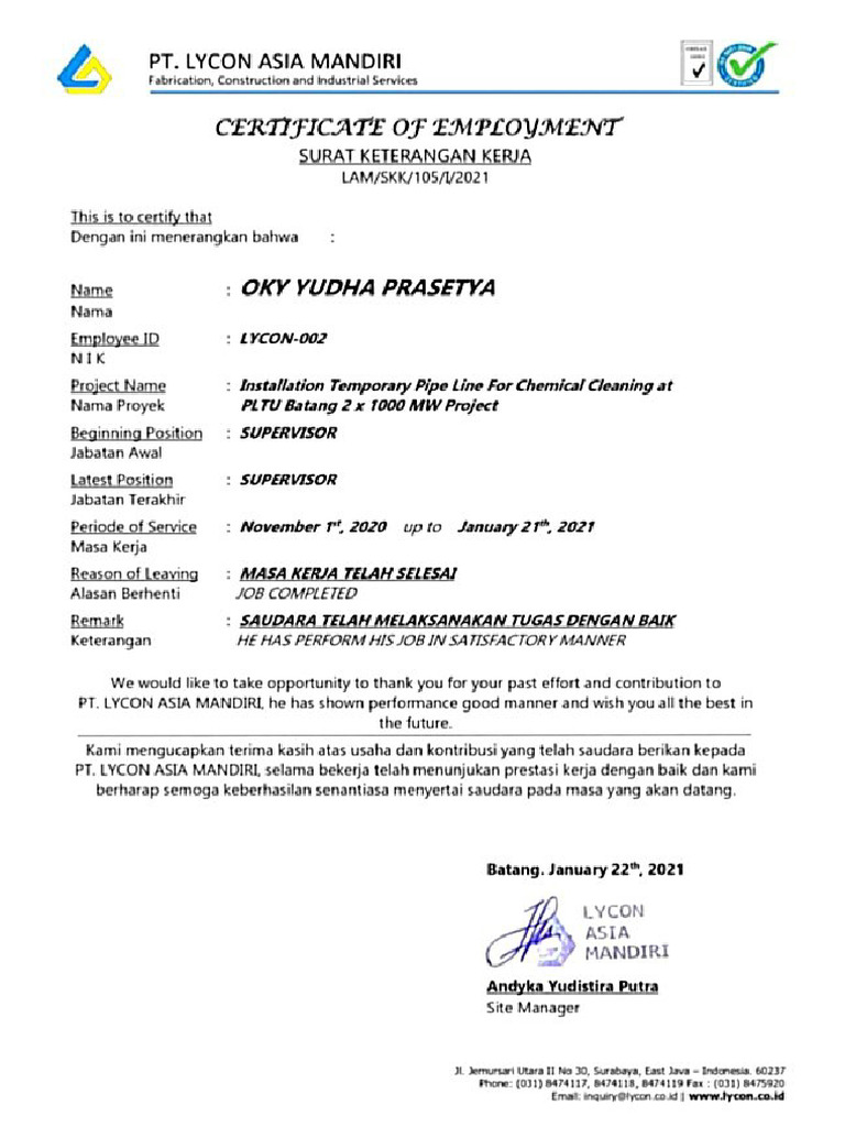 Pakelaring Lycon Asia Mandiri PDF | PDF