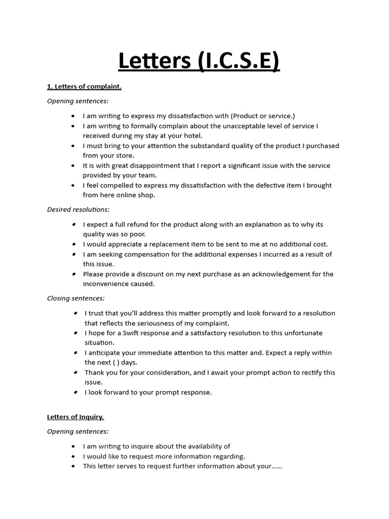 Letters.Format,icse | PDF