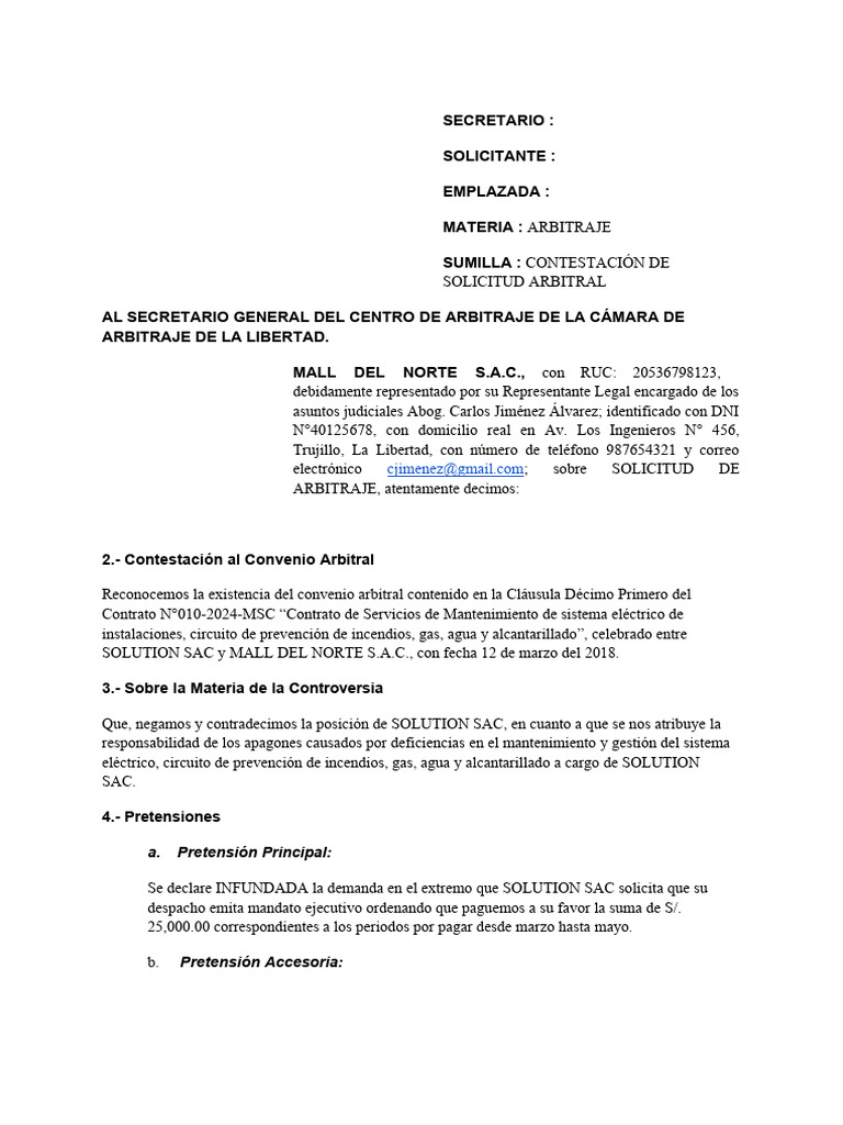 EXPEDIENTE - PRINCIPAL | PDF | Arbitraje | Daños y perjuicios