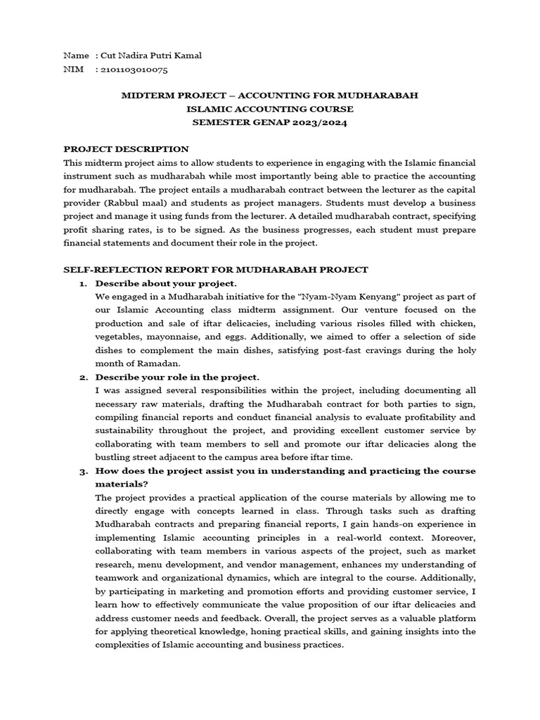 Reflection - Project Midterm Aksyar - IAP - Genap 20232024 | PDF | Marketing | Accounting