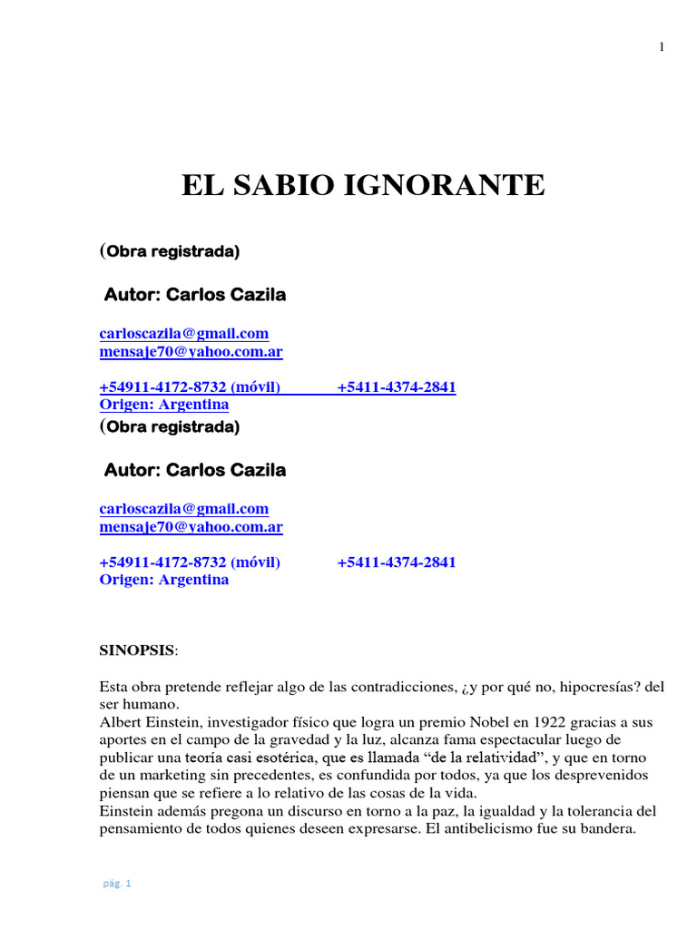 El Sabio Ignorante | PDF | Albert Einstein | Universo
